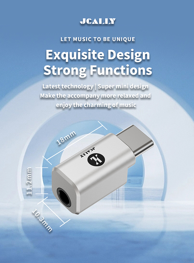 JCALLY JA31 Digital Audio Typec Mini Adapter DAC Phone Headphone ...