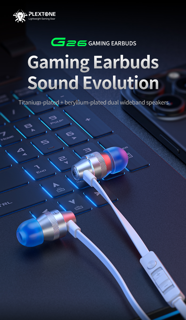PLEXTONE G26 In-Ear Earphone Gaming Earbuds Super Bass Dual Core ...