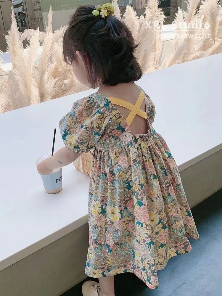 [Ethel] Kids Floral dress baby girls 1 - 7 printed clothing birthday ...