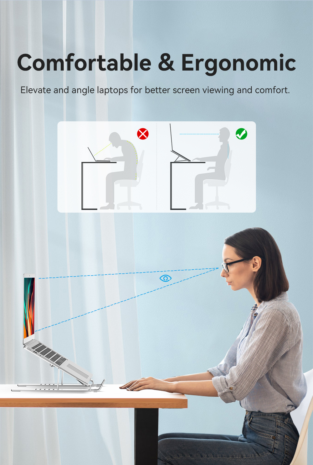 Vention Laptop Stand Adjustable Portable Laptop Holder Ergonomic ...