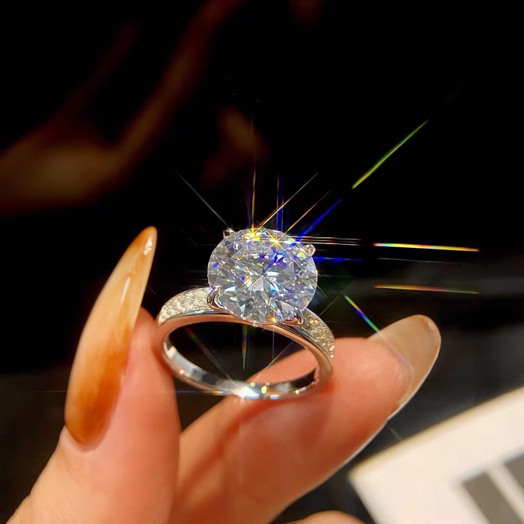 5 carat Real Moissanite Diamond D color women engagement ring with GRA ...