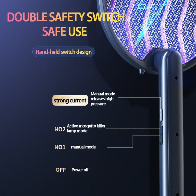 IMUTO Rechargeable Mosquito Killer Racket Electric Mosquito Swatter ...