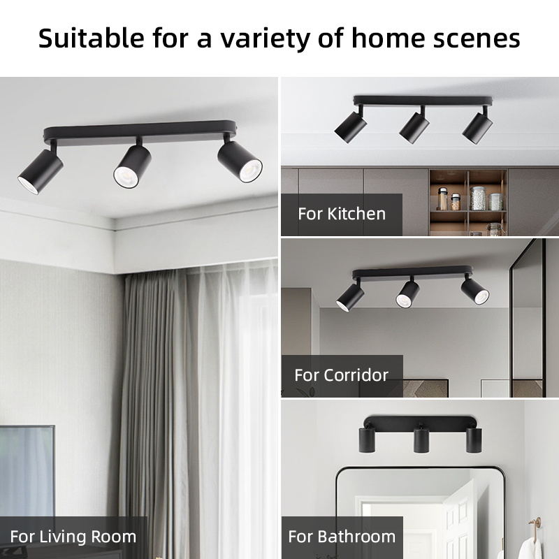 Bulb Replaceable Gu10 Spotlight Tri-color Track Light Set Led Spot ...