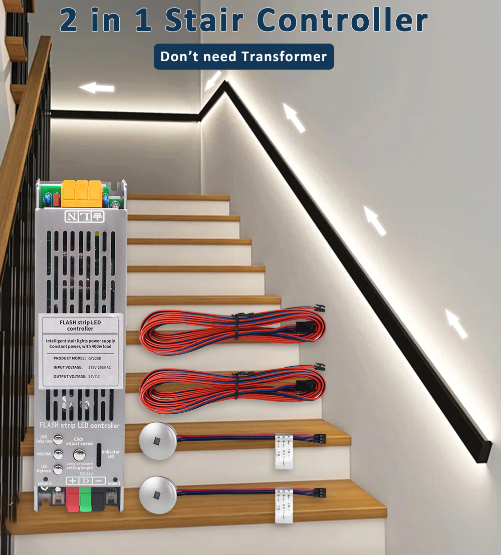 2in1 Stair Light Controller with Motion Sensor 24v 400W Delay OFF ...