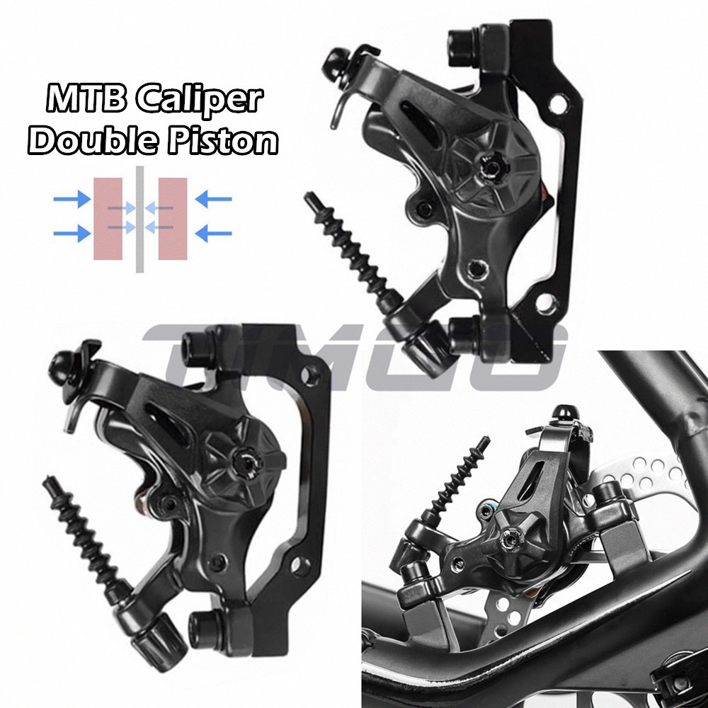 MTB Mountain Bike Disc Brake Caliper Mechanical Dual 2 Piston Cable ...