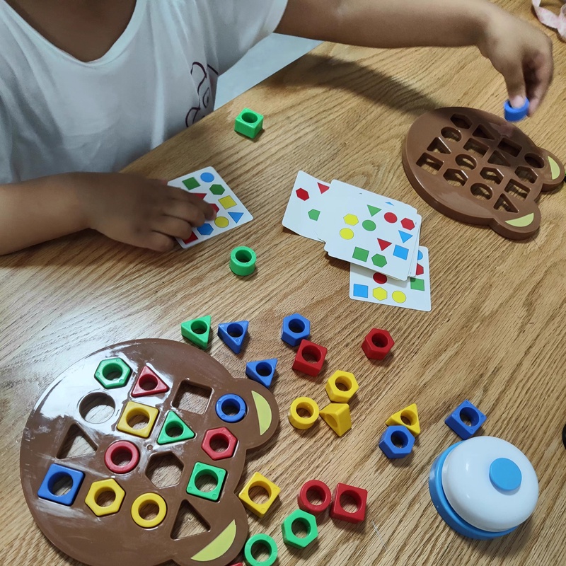 kids Montessori Children Geometry Shape and Color Matching Toy Kids ...