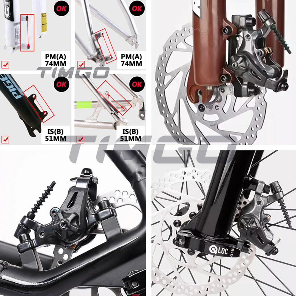 MTB Mountain Bike Disc Brake Caliper Mechanical Dual 2 Piston Cable ...