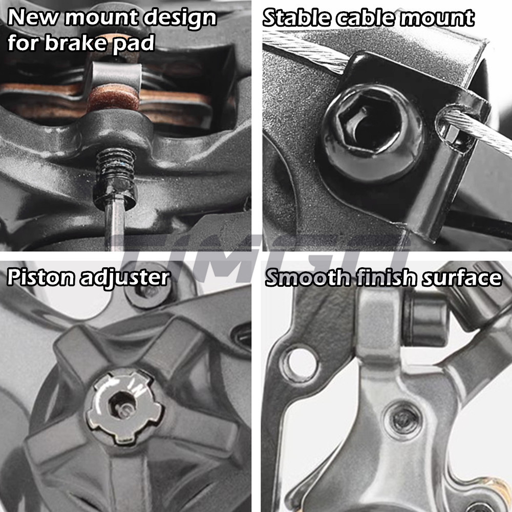 MTB Mountain Bike Disc Brake Caliper Mechanical Dual 2 Piston Cable ...