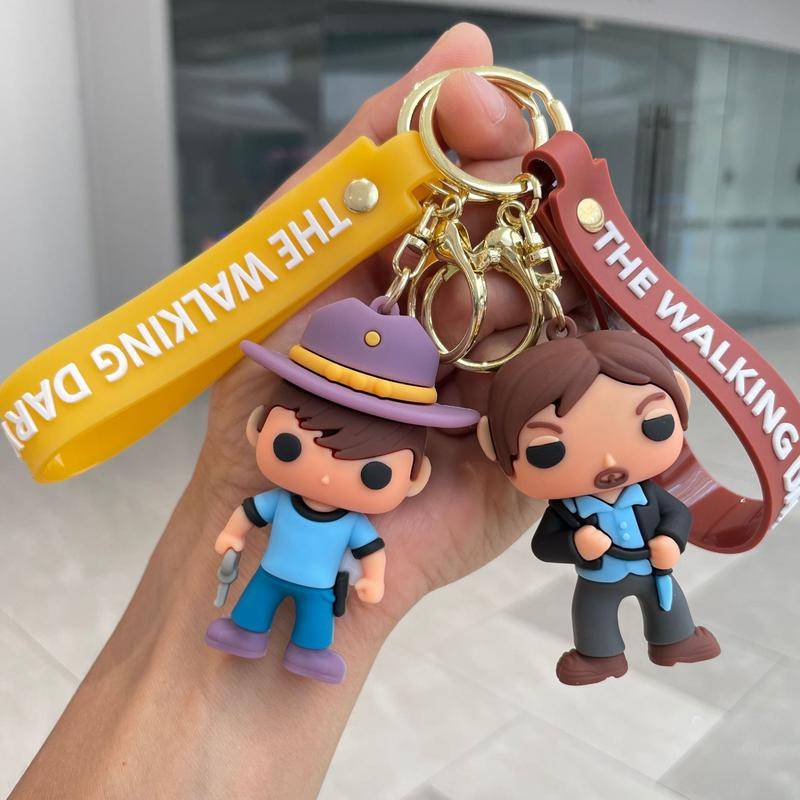The Walking Dead Keychain Rick/Carl/Glenn/Daryl/Michonne Cute Cartoon ...
