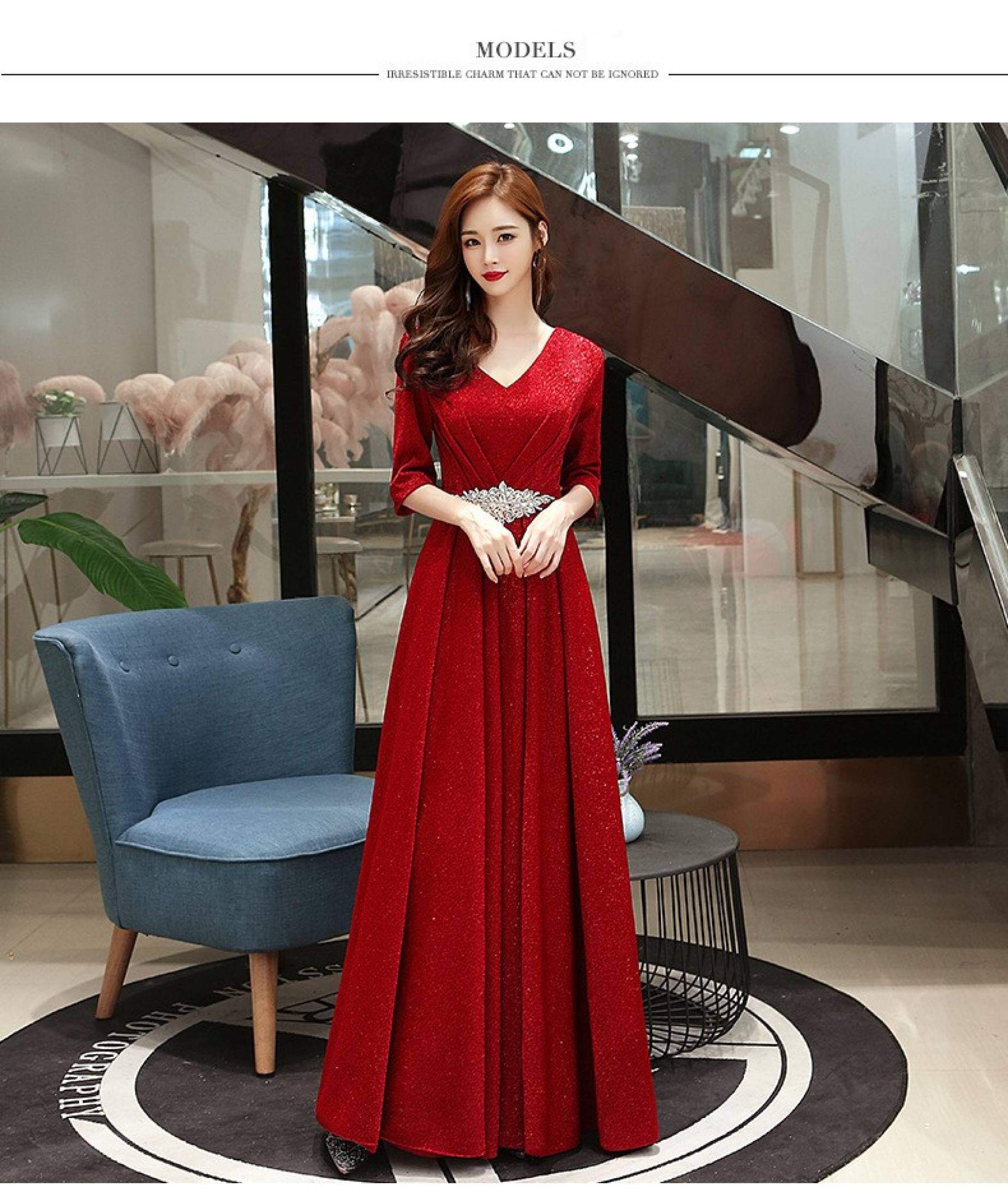Luxury High-End Elegant Classy Glamorous Long Evening Dress Women 2024 Masquerade Costume Chorus ...