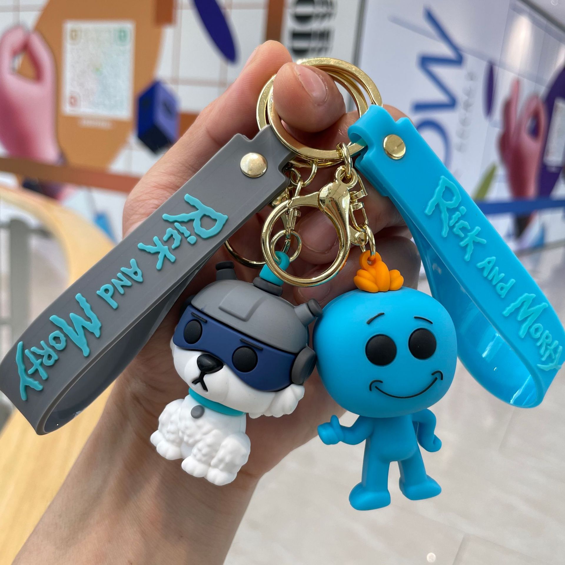 Rick and Morty Keychain Rick/ Morty/Mr. Meeseeks/Snowball for Backpack ...