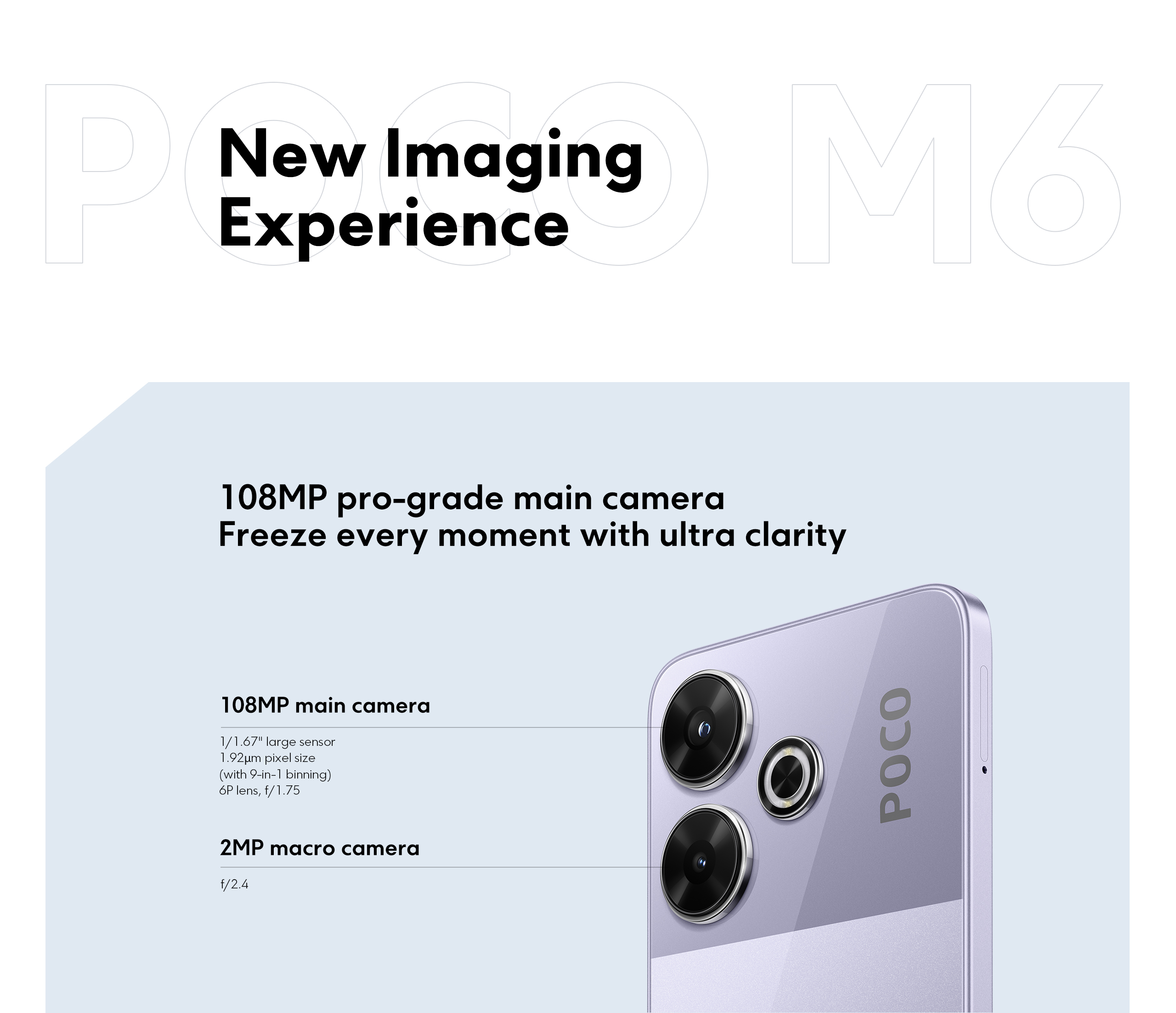 POCO M6 Powered by Xiaomi HyperOS 6+128G/8+256G Global Version With 1 ...