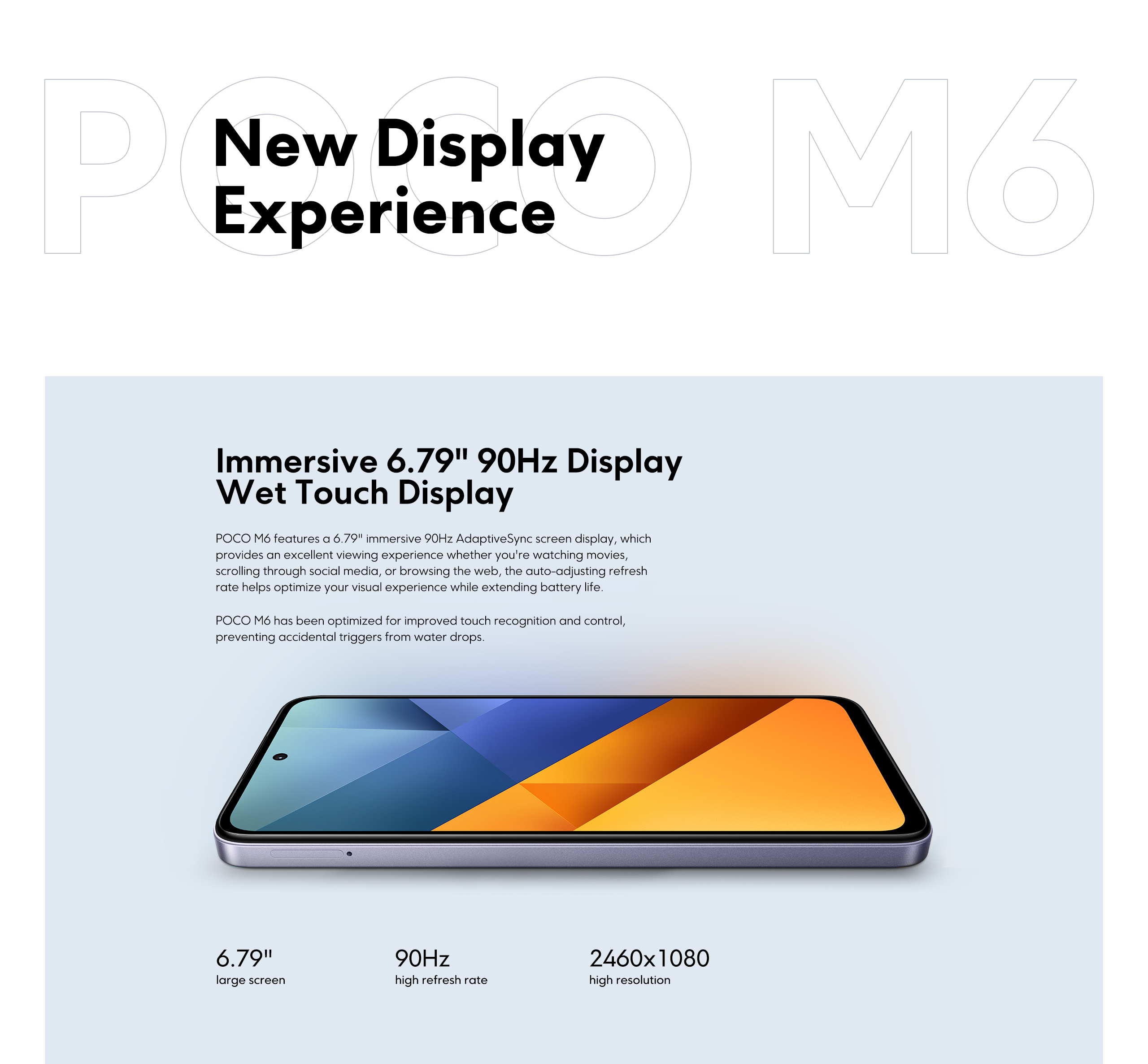 POCO M6 Powered by Xiaomi HyperOS 6+128G/8+256G Global Version With 1 ...