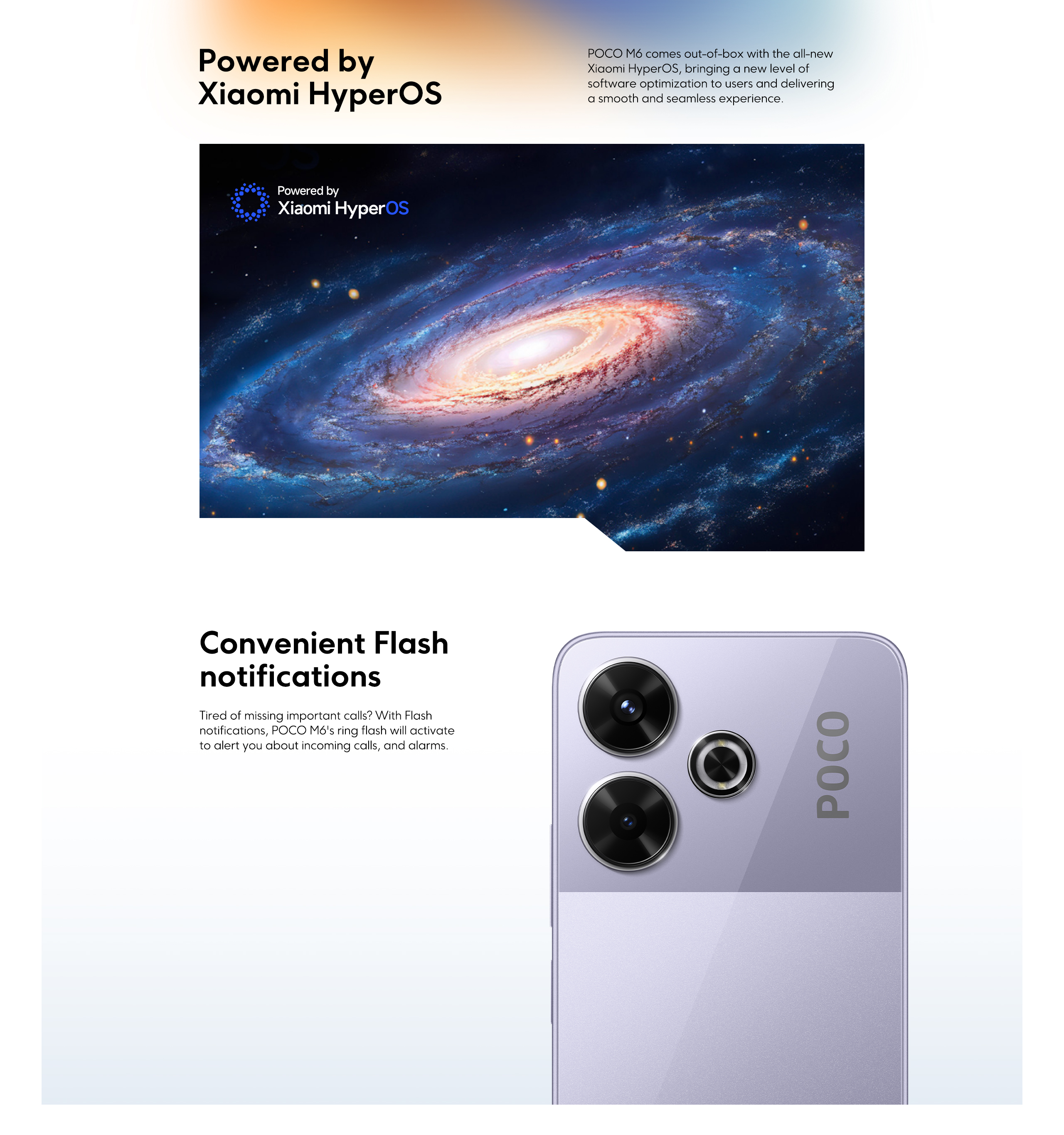 POCO M6 Powered by Xiaomi HyperOS 6+128G/8+256G Global Version With 1 ...