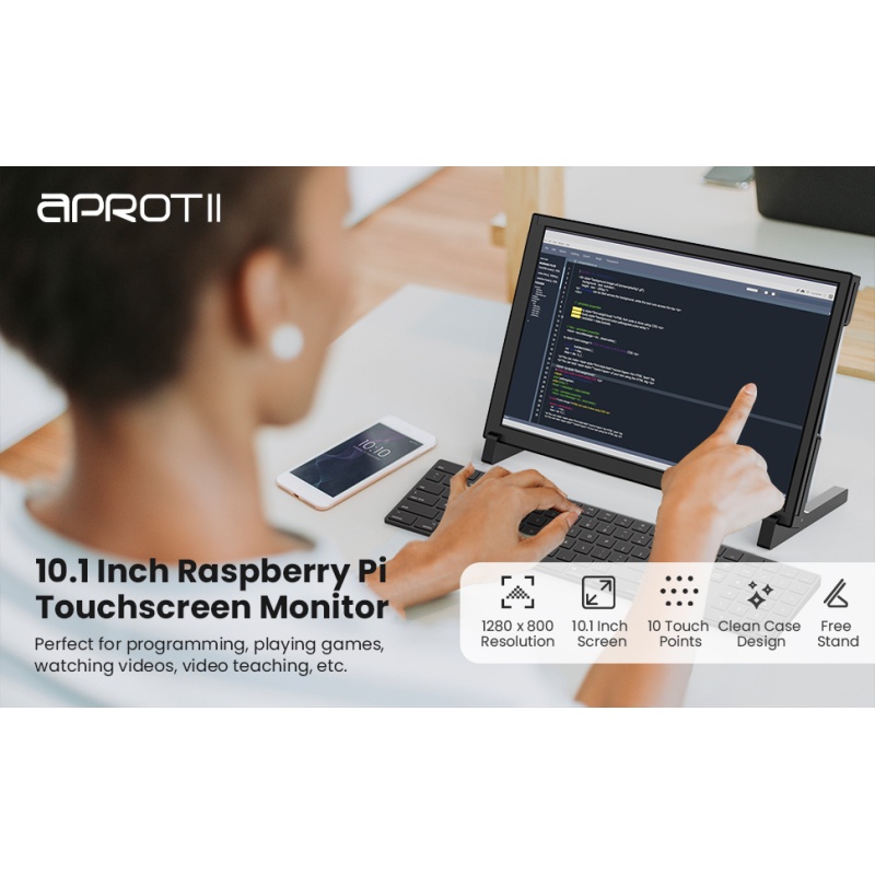 [PH Stock]10.1"Capacitive Touchscreen Monitor Raspberry Pi 4B 3B+3A+2B ...