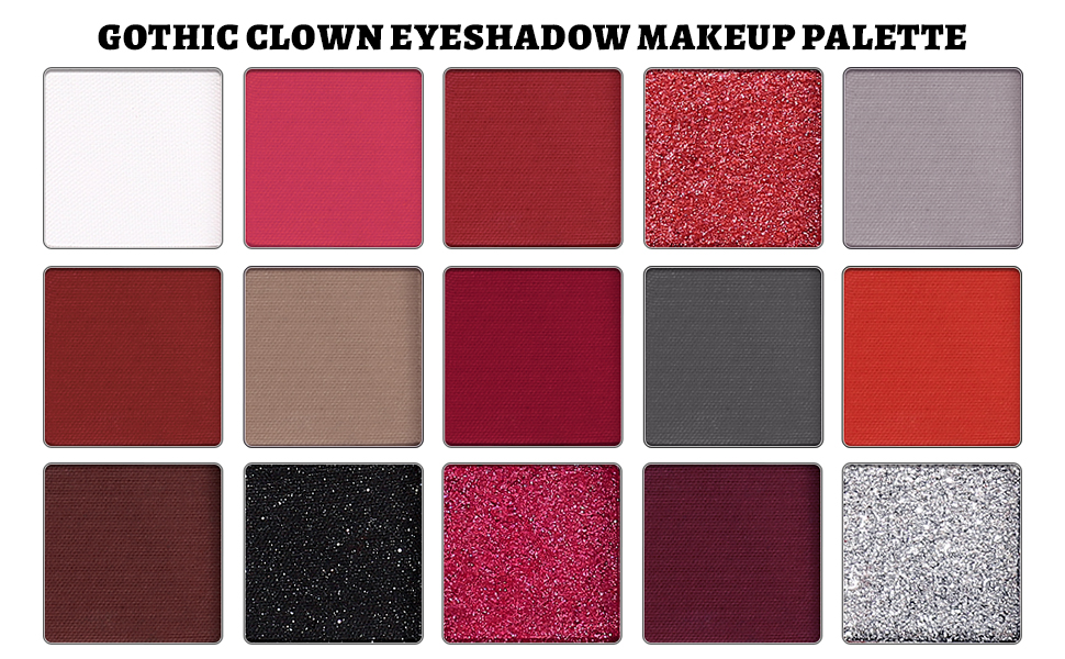 UCANBE Red Vampire Eyeshadow Makeup Palette, 15 Colors Burgunry Gray ...