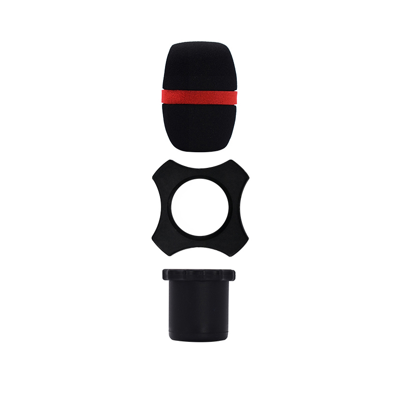 3-Piece Microphone Set with Sponge Cover Anti-Roll Protection Silicone ...