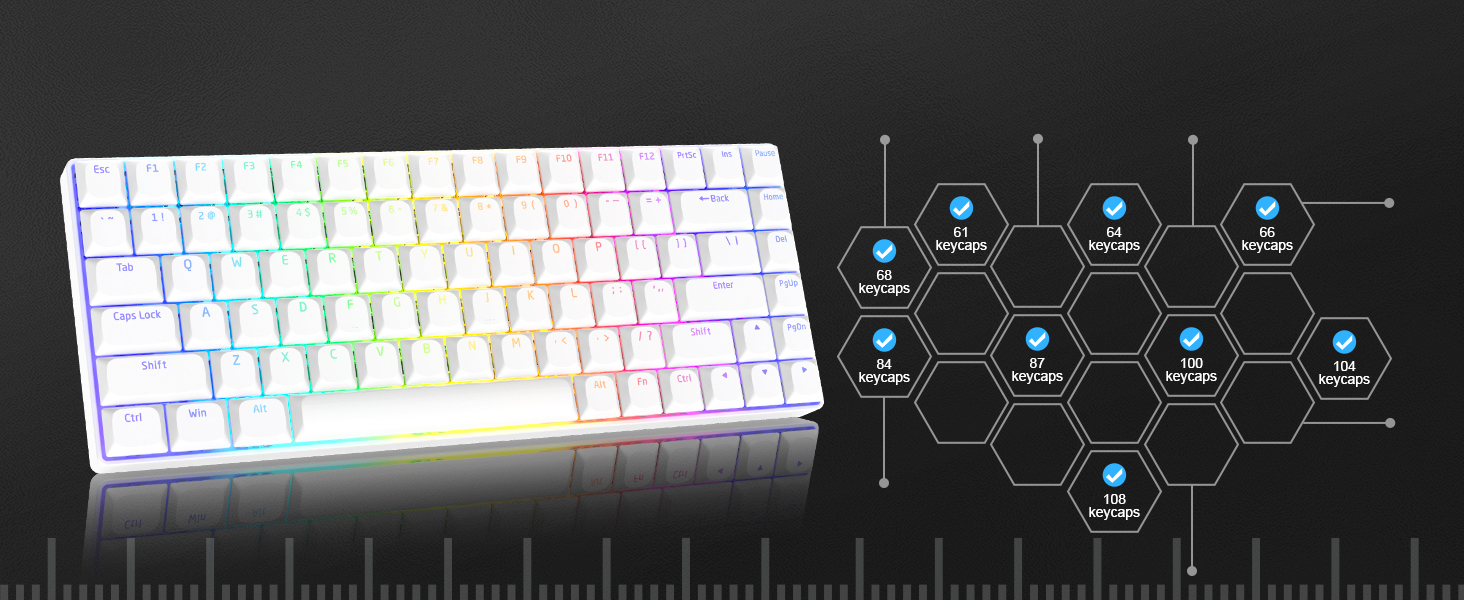 XVX Horizon V2 Low Profile/Uniform Profile Double-Shot Keycap Set (118 ...