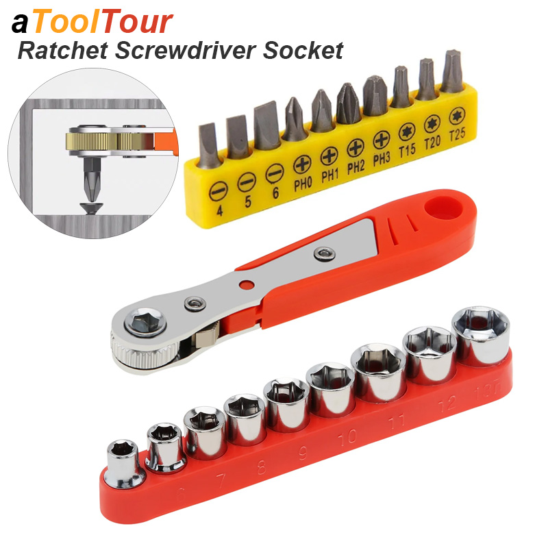 Right Angle Ratchet Wrench Set, Metric Screwdriver Socket Hex Nut Kit ...