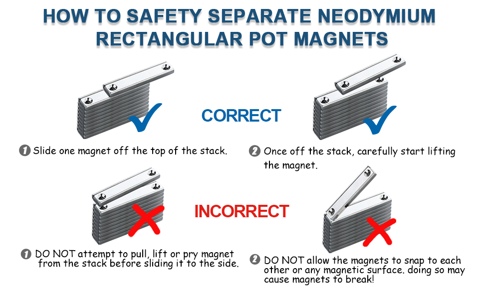Strong Magnets Bar, Neodymium Rare Earth Magnet Heavy Duty, Rectangular ...
