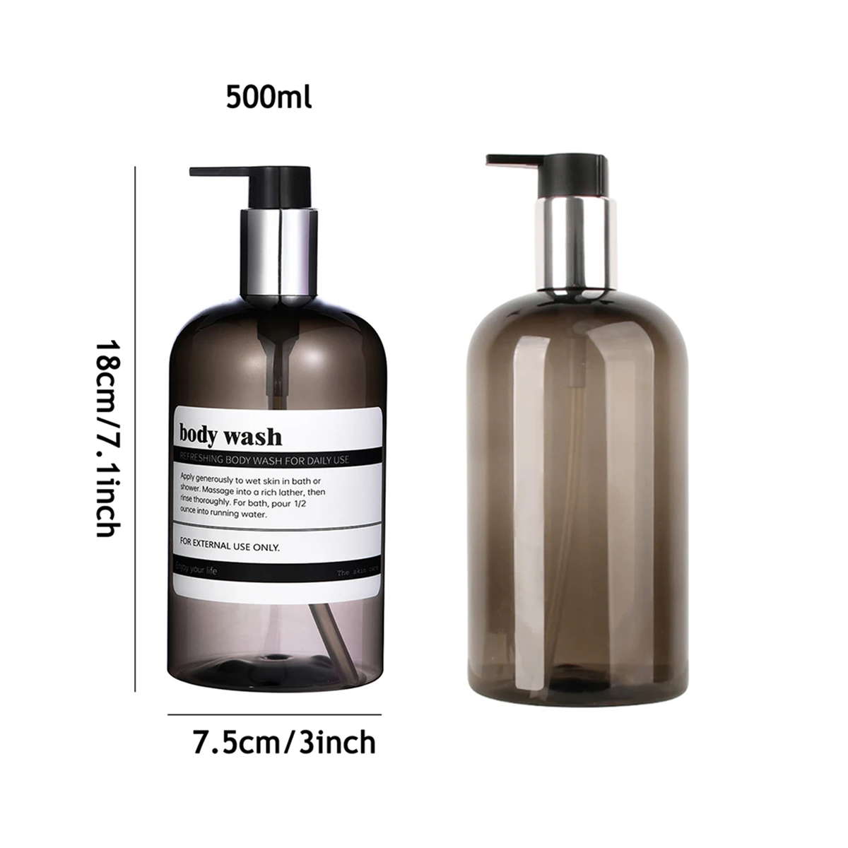 500ML Soap Lotion Container Shampoo Conditioner Body Wash Dispenser ...