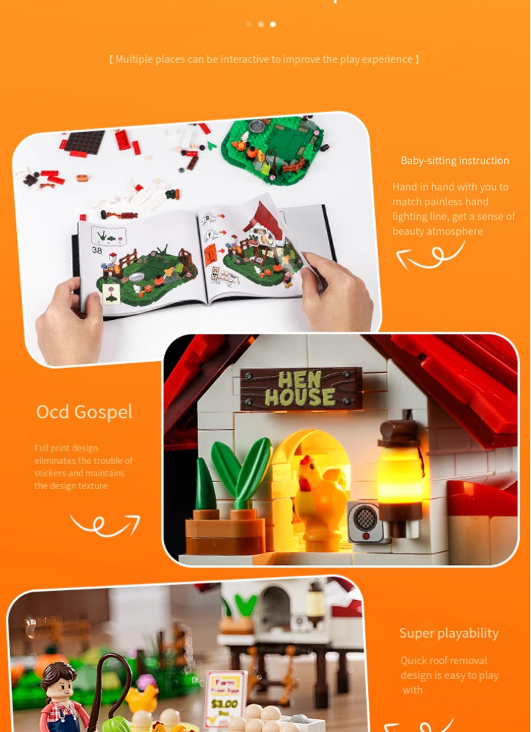 Funwhole F9034 Farm Life Series Mini Chicken House Small Street View ...