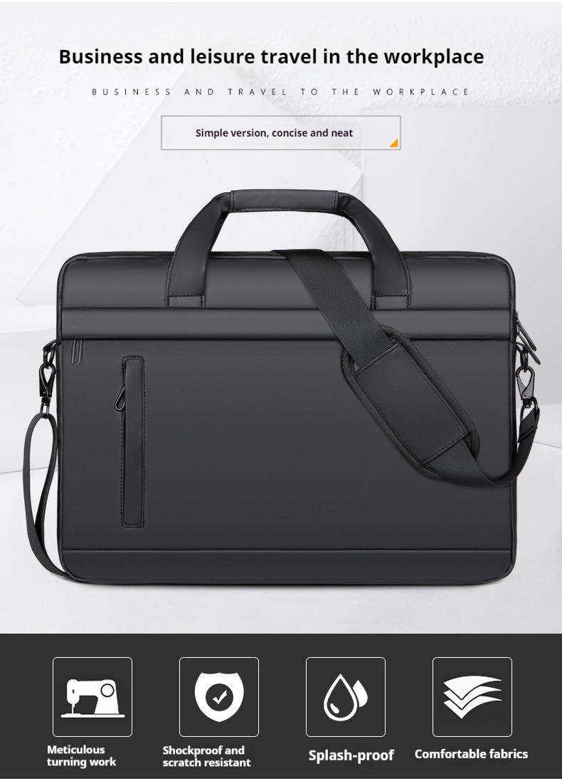 Men Laptop Bag Leather Film Version Business Briefcase Shoulder ...