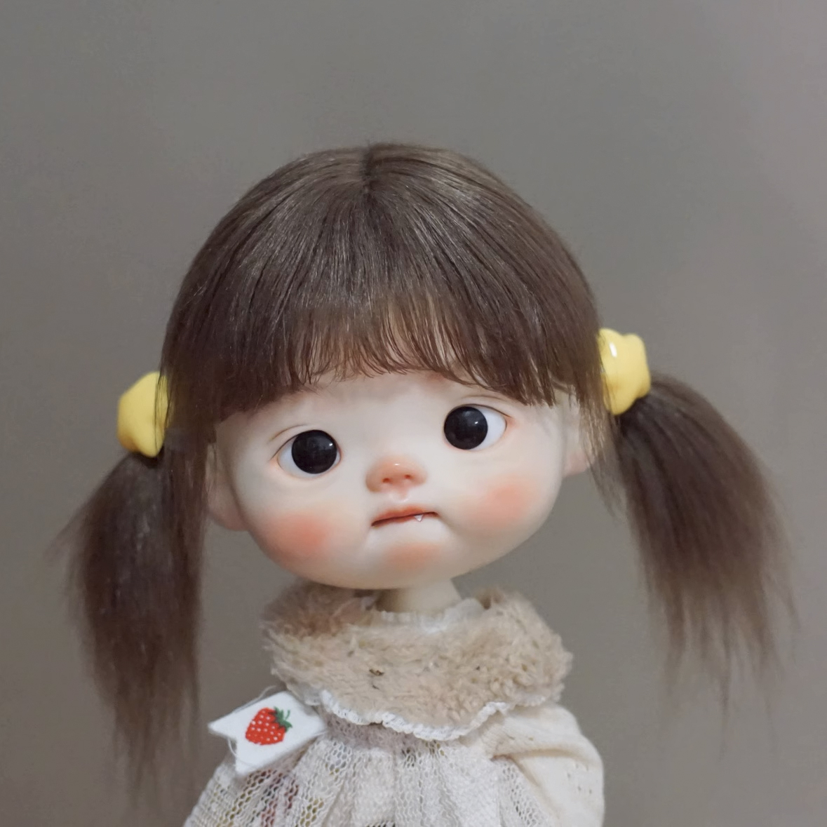 Bjd Big Head Dot Small Cloth blythe Wig Star Double Ponytail Only Wig ...