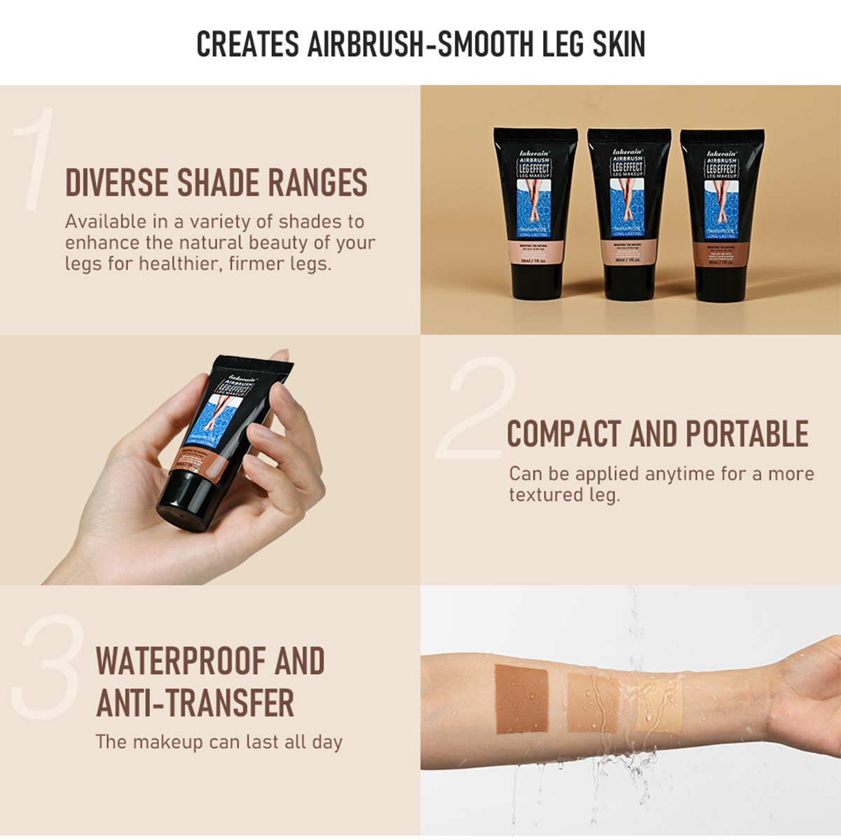 Leg Makeup Lotion Even Skin Tone Body Foundation , Leg And Body Makeup ...