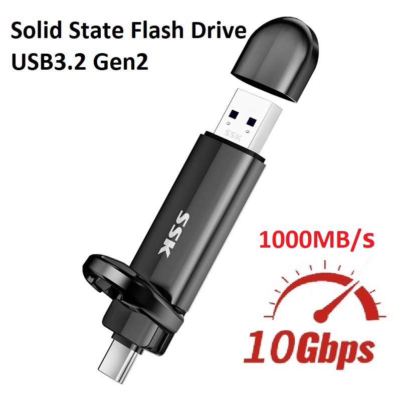 SSK 1000MB/s SD311 PRO 1TB USB Flash Drive Type C Flashdrive USB3.2 Gen2 USB C Flashdrive 1TB ...