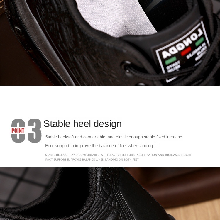 【COD】Leather Sneakers For Men Men's Air Cushion Running Shoes Casual ...