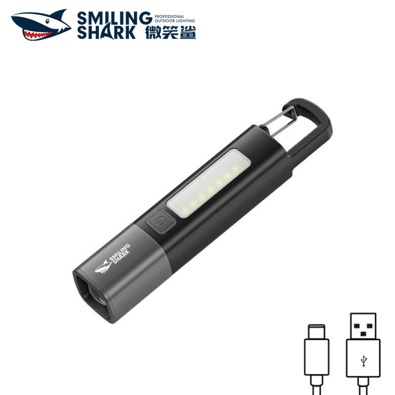 SMILING SHARK Led Keychain Light Flashlight XPE Super Bright Flash ...