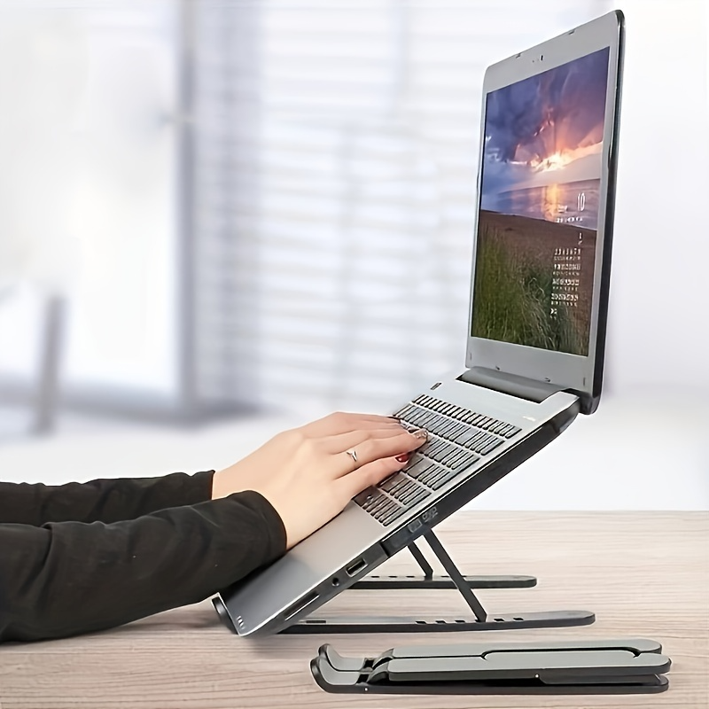 ABS Plastic Laptop Stand Portable Riser Foldable Adjustable Notebook ...
