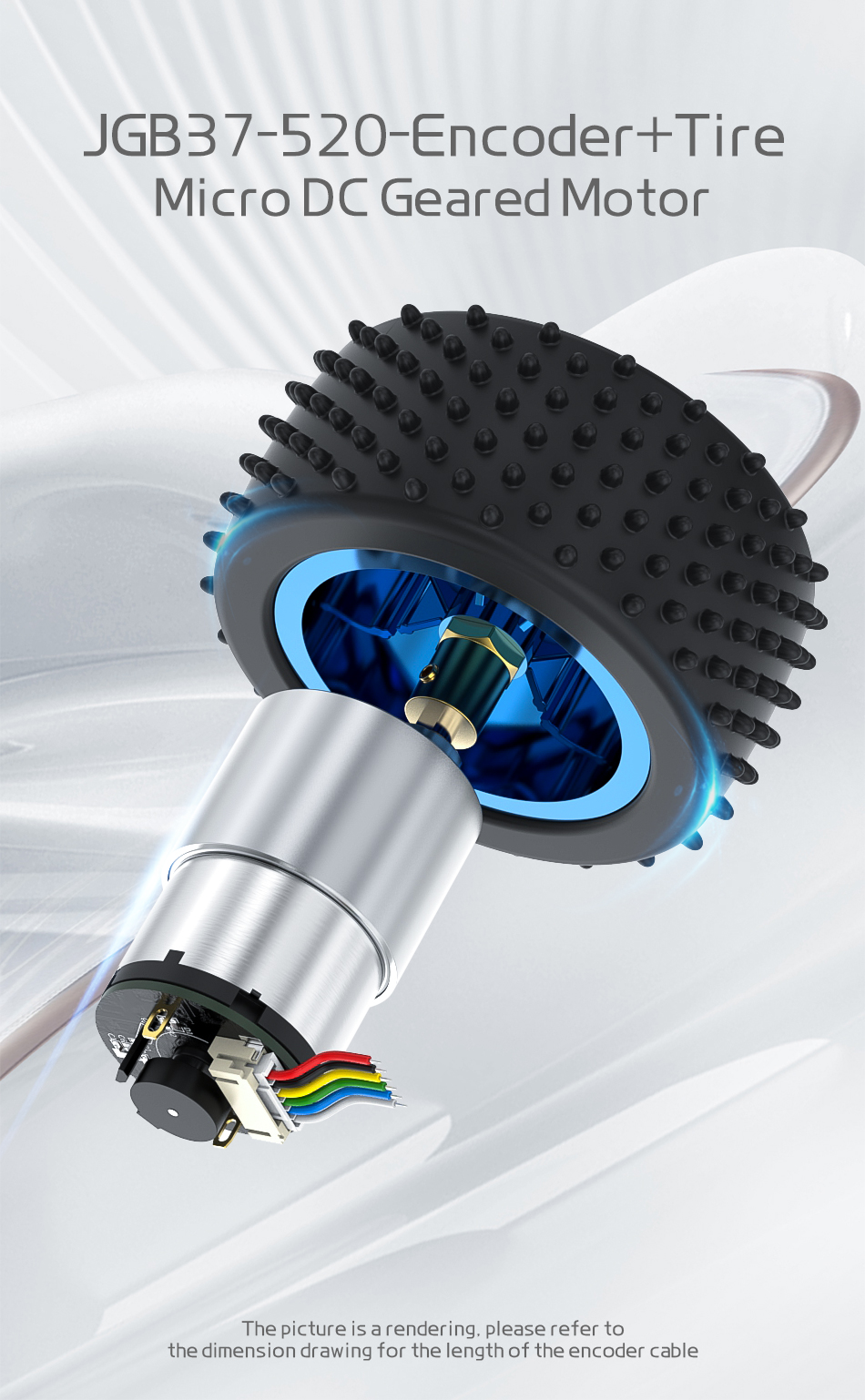 JGB37-520 Hall Encoder DC Brush Gear Motor 6V/12V Forward And Reverse ...