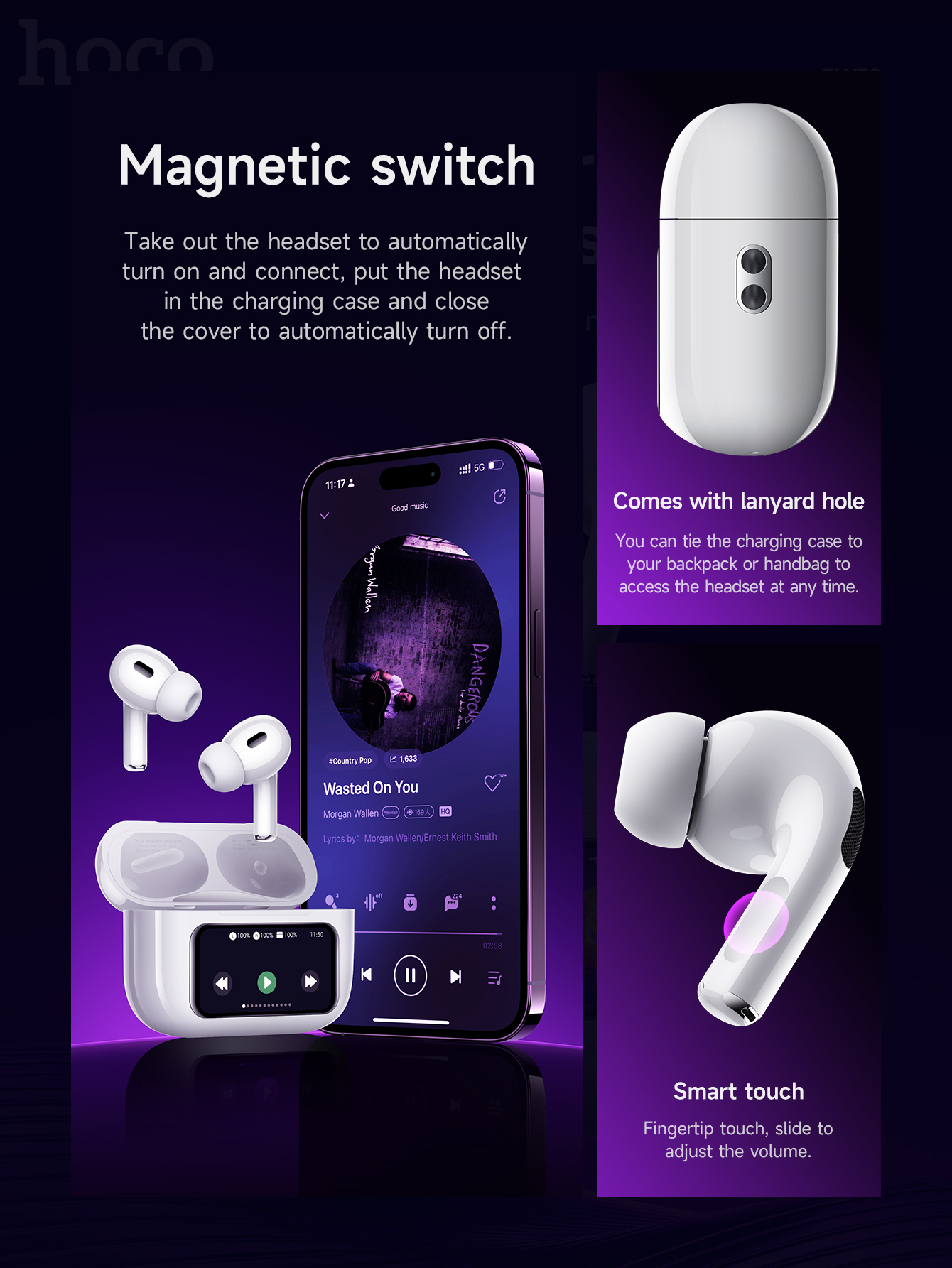 HOCO Original EW72 TWS True Wireless Bluetooth Earphones ANC Noise ...