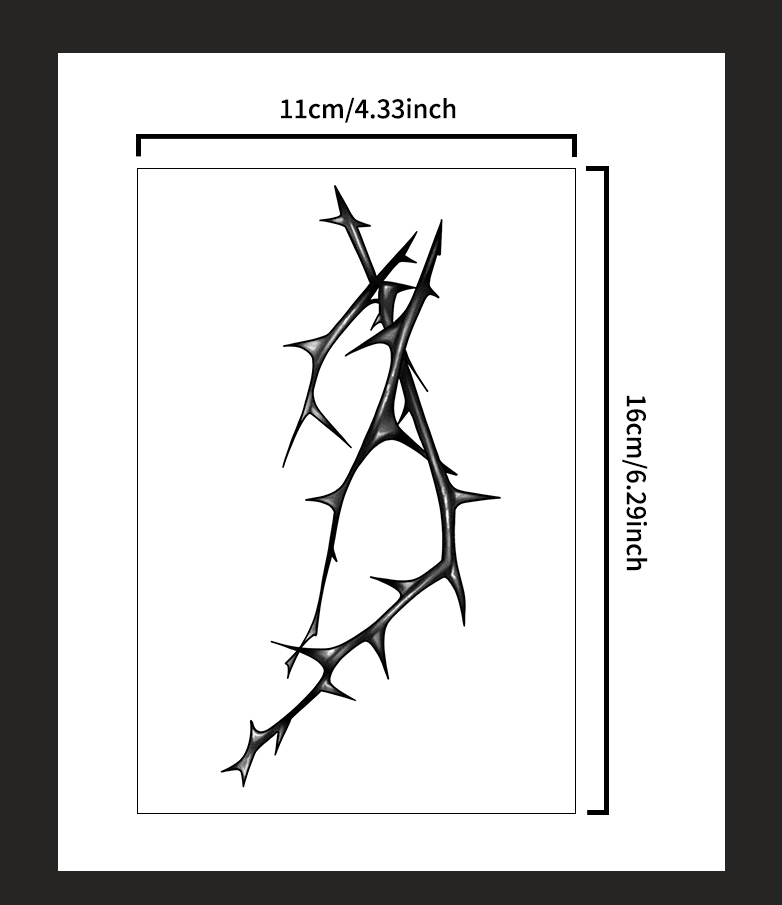 Temporary Tattoo - Waterproof Vine & Thorn Design Sticker, Realistic ...