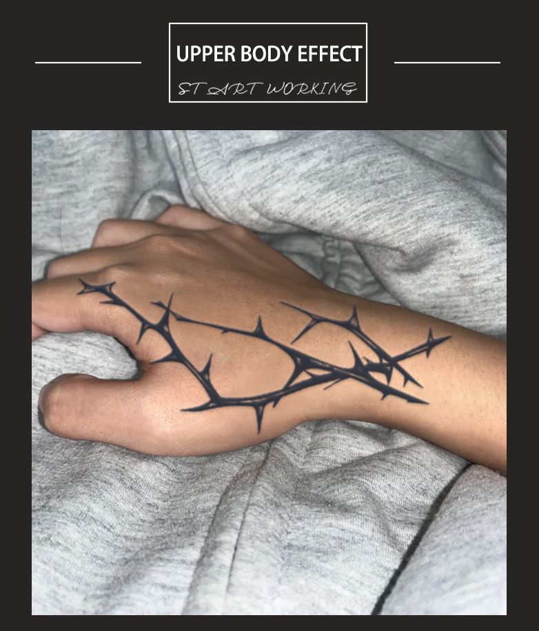 Temporary Tattoo - Waterproof Vine & Thorn Design Sticker, Realistic ...