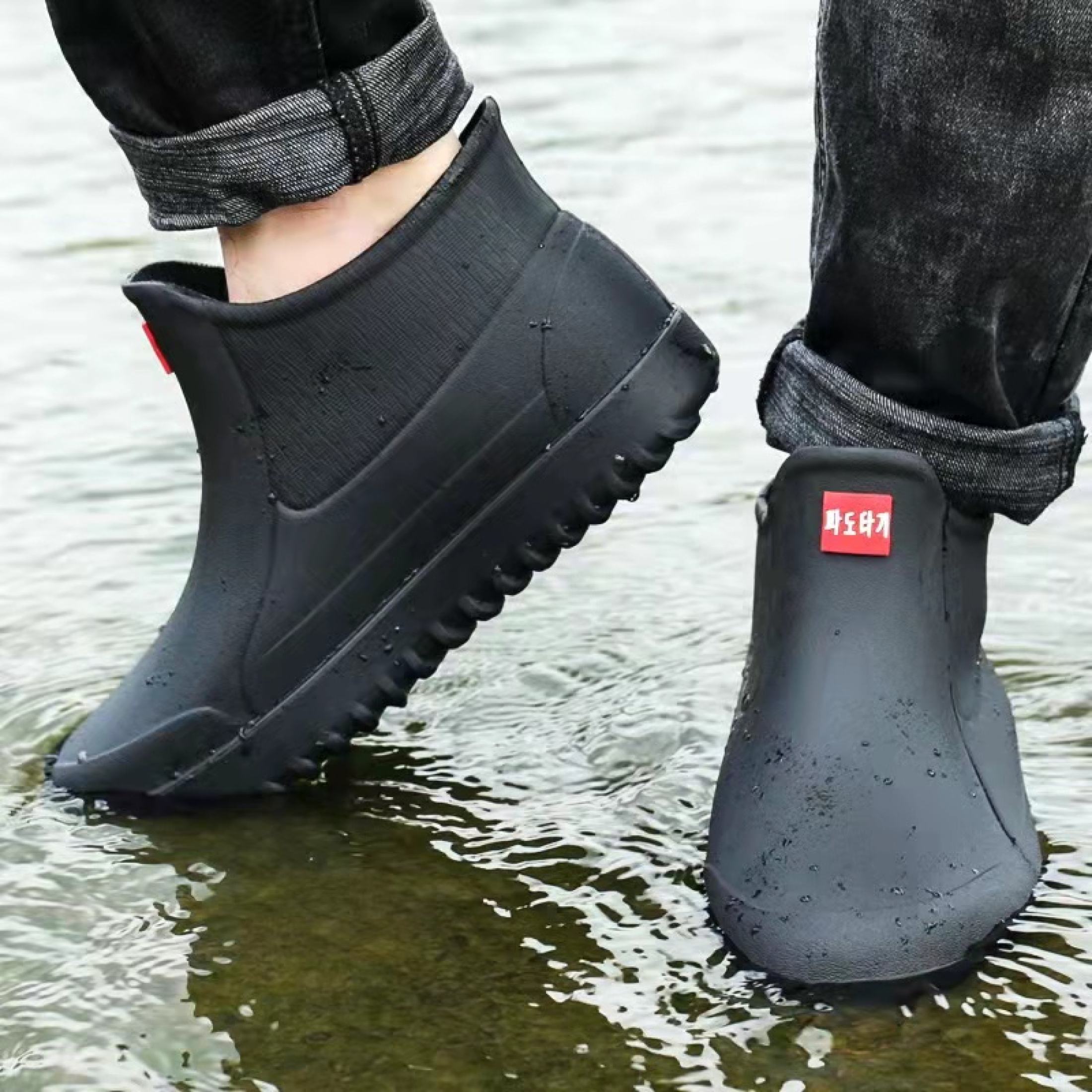 GC Men's Rain Boots Waterproof Shoes Outdoor Hiking and Fishing Shoes ...