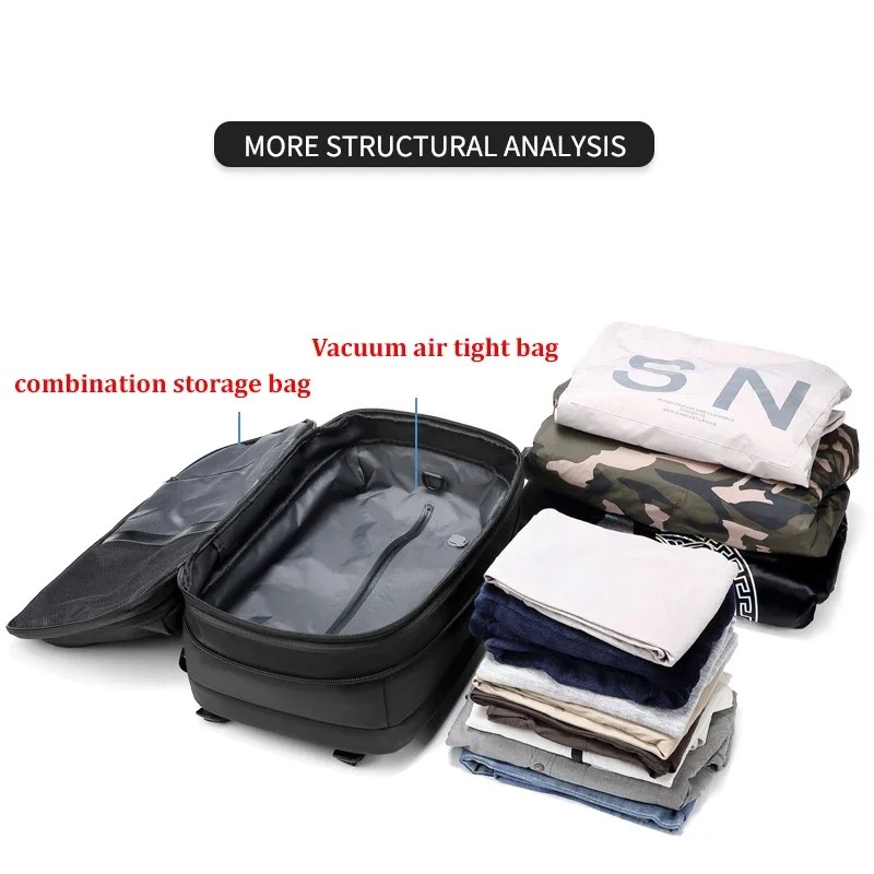 Airback Vacuum Compression 17.3 inch Laptop Backpack 60L Large Capacity ...