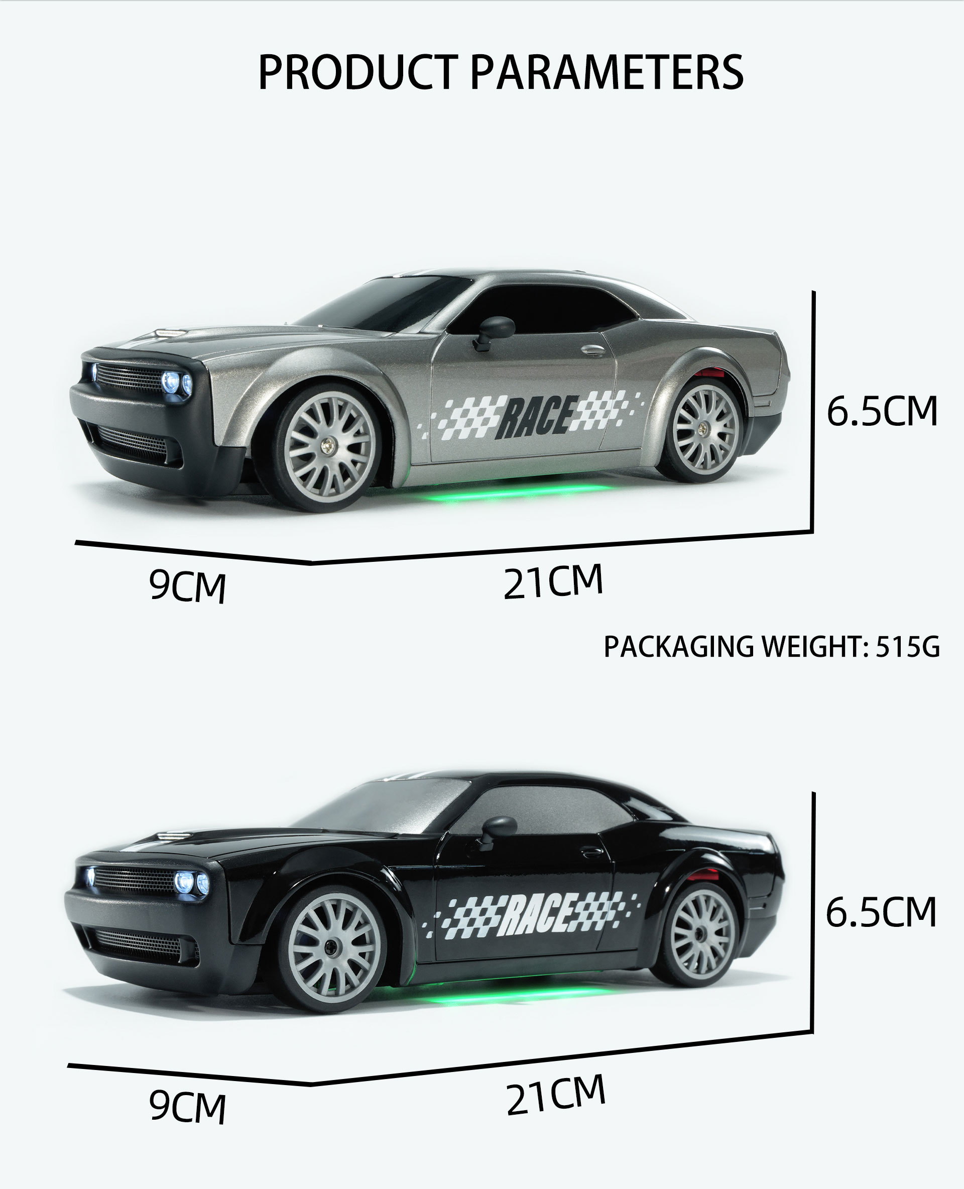 4WD RC Drift Car Toy Dodge SRT Hellcat Model Racing GTR Remote Control ...