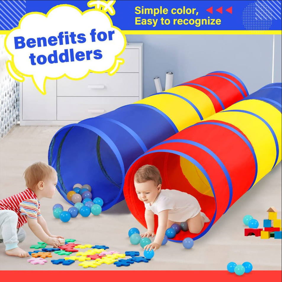 Baby Play Toy Cute Rainbow Tunnel Crawling Tube Indoor Drilling Toys ...