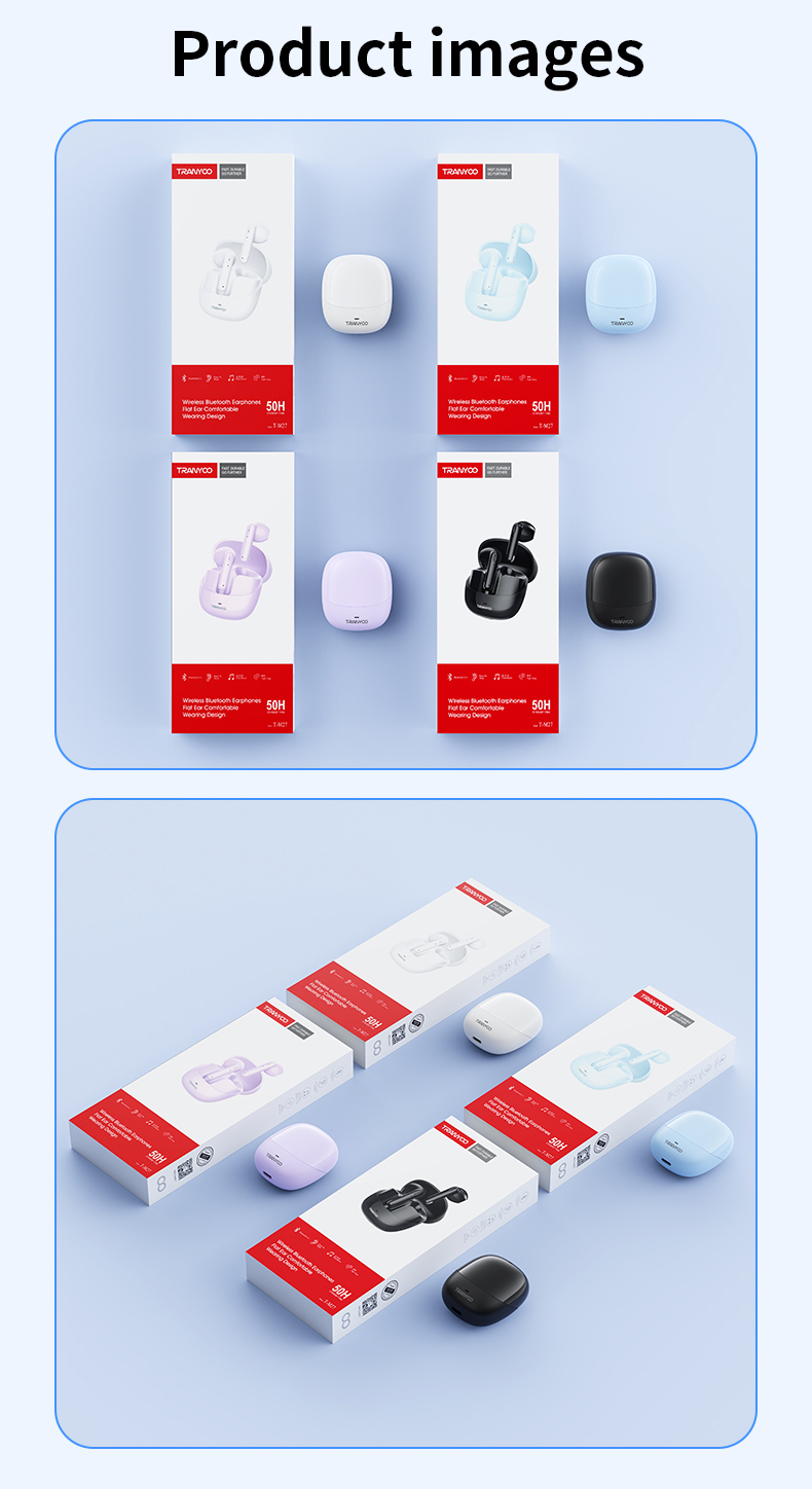 Tranyoo M27 Bluetooth 5.3 Earphone High Stereo Sound Wireless Earphones ...