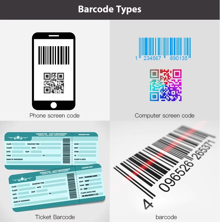 1D&2D QR Code USB Wired Wireless Bluetooth Barcode Scanner, Handheld ...