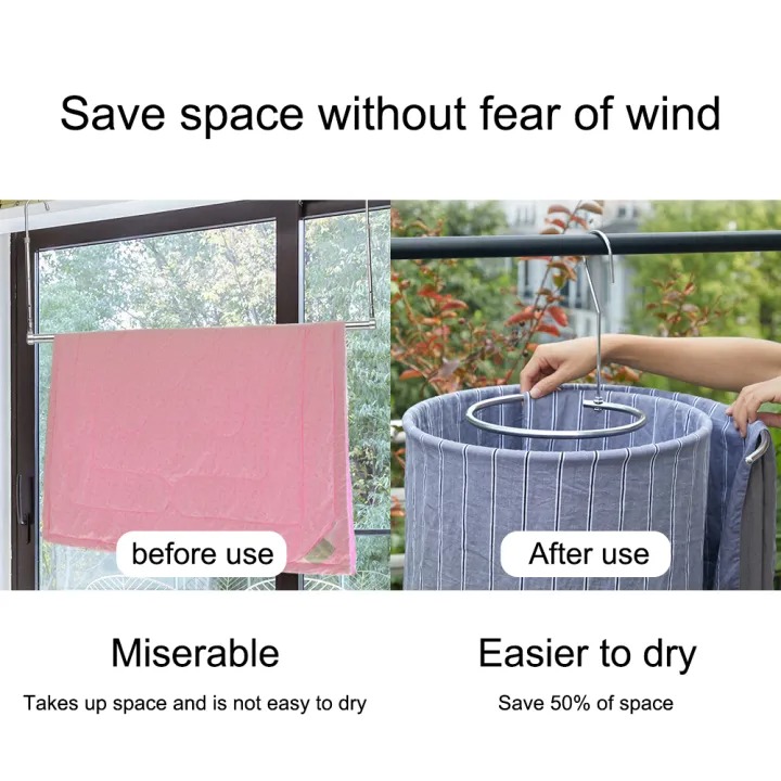 Sheets Hanger Stainless Steel Rotating Drying Rack Multi Functional ...