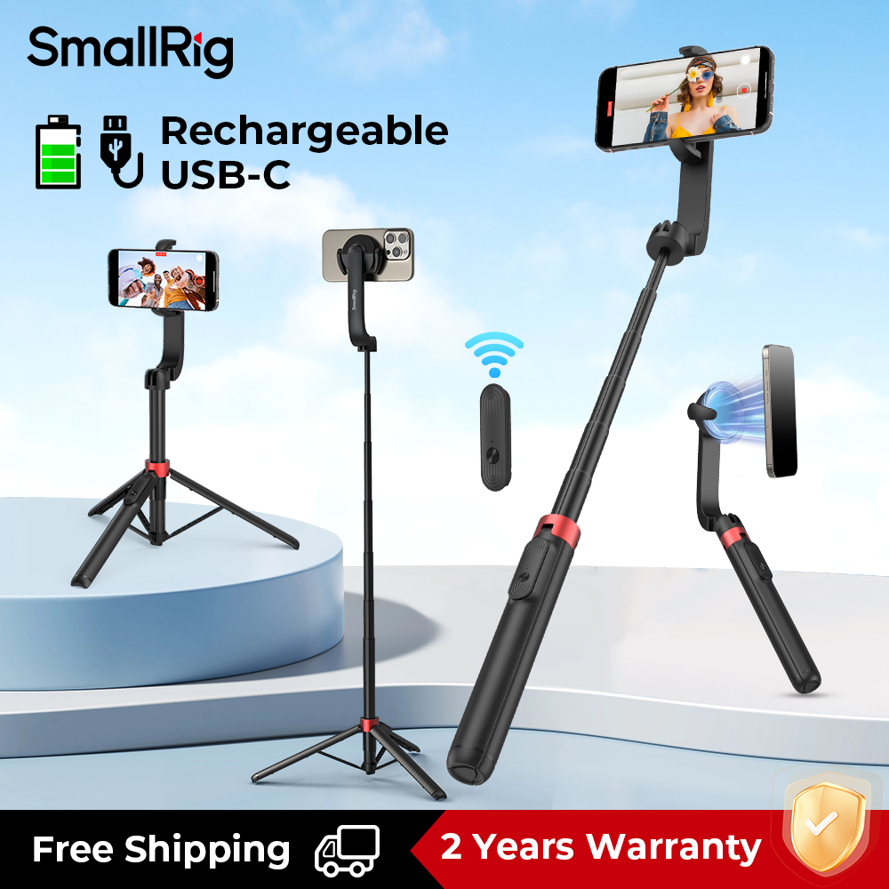 SmallRig Selfie Stick Tripod (37cm-130cm) Compatible with Fill Light ...
