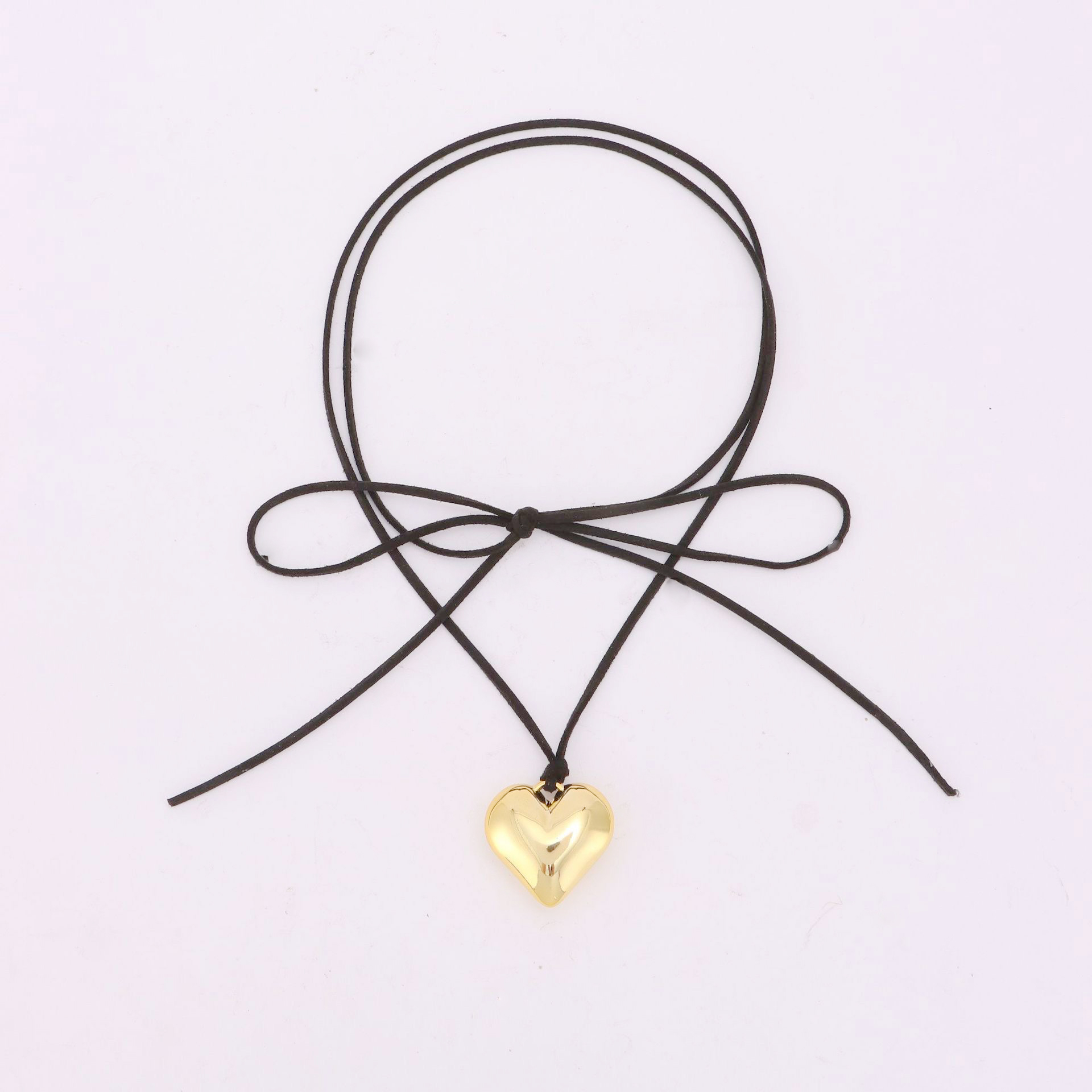 Sweet Cool Exaggerated Love Pendant Necklace Simple Adjustable Velvet ...