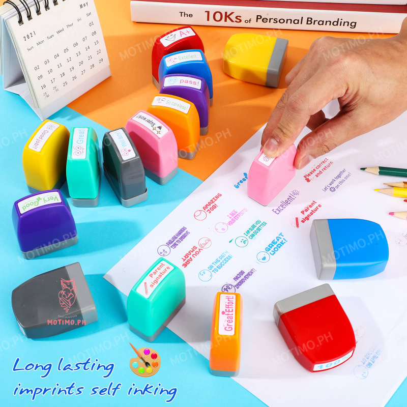 From PH Self-Inking Teacher Stamp Set Colorful Picture Stamps for ...