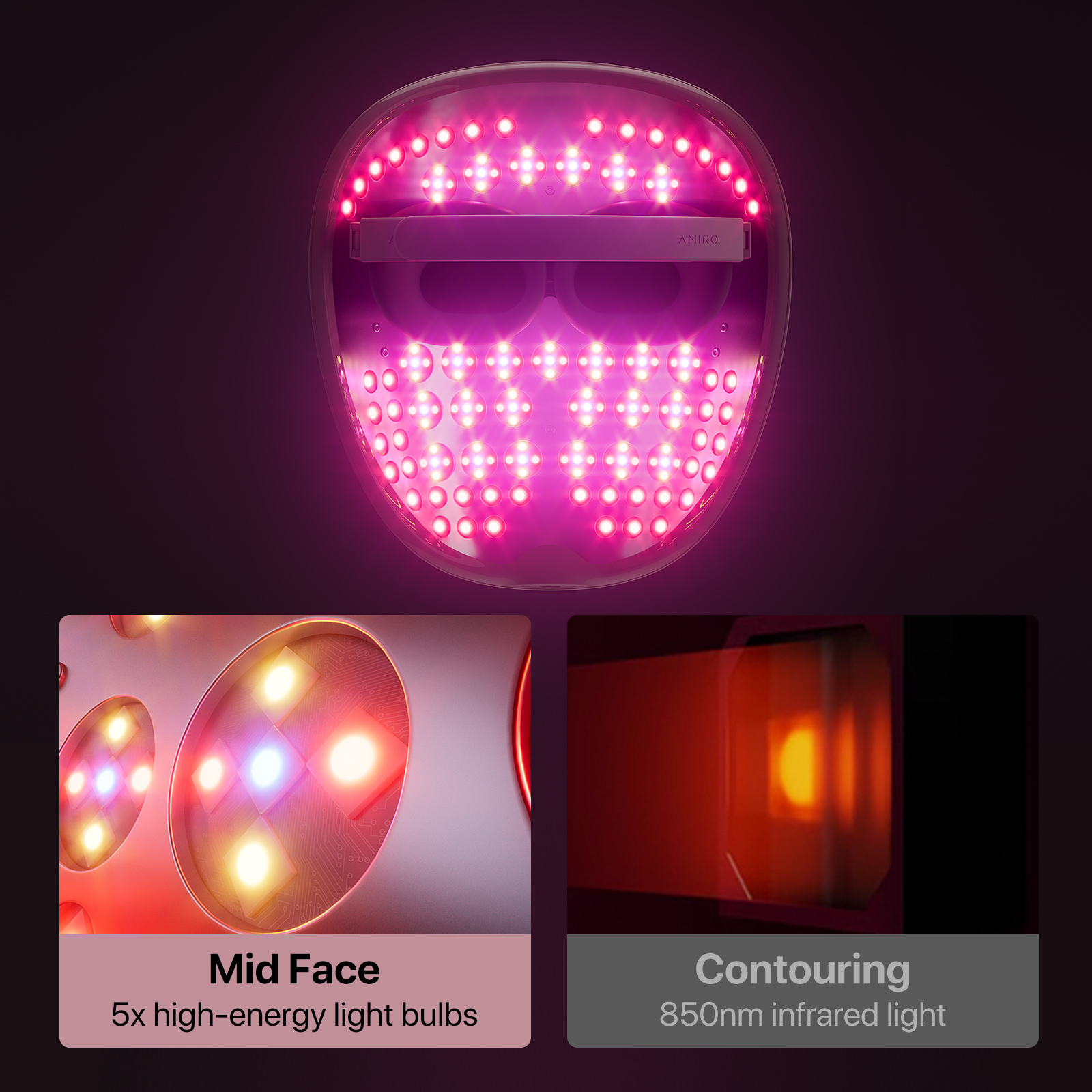 AMIRO Spectra 5-In-1 LED Light Therapy Facial Mask Skin-tightening Anti ...
