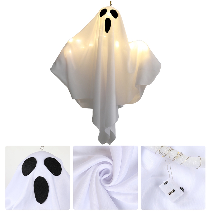 Spooky White Ghost Led Hanging Light Halloween Decoration Ghost Design ...