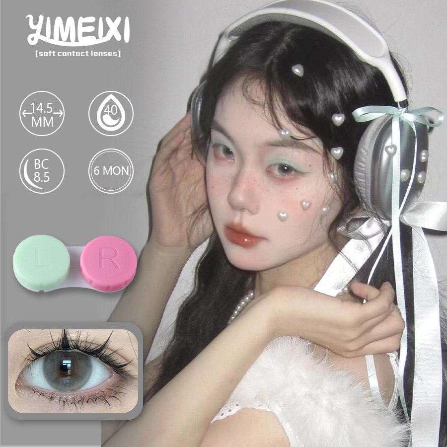 【Doll Eye&COD】Yimeixi 2pcs contact lenses with grade rimless 14.5MM big ...
